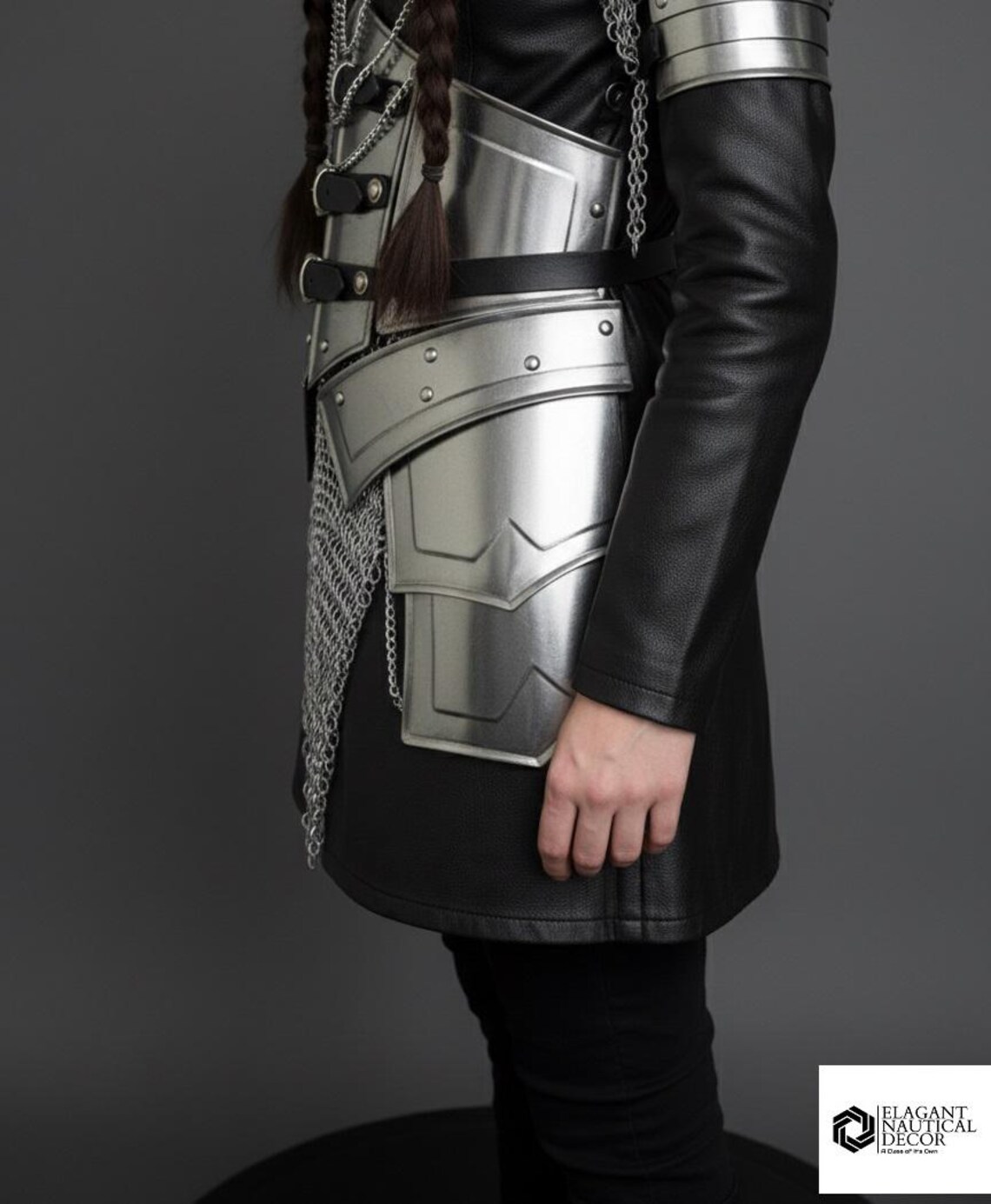 Steel Lady Gorget and Pauldron Armor Set, Chainmail LARP Costume - Etsy