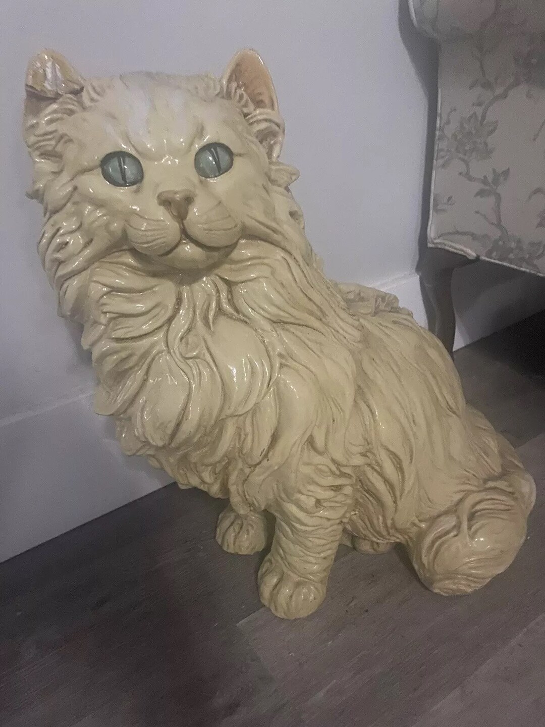 Large Vintage French Mid Century Cat Statue - Etsy