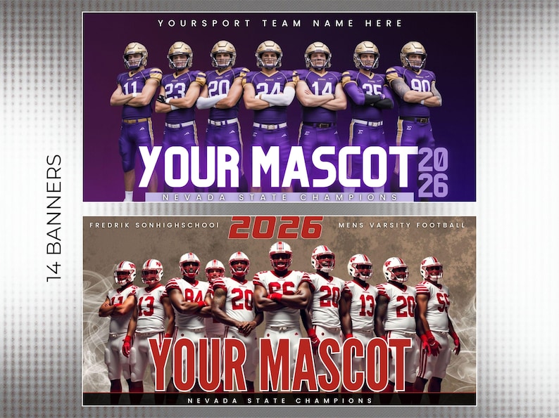 Sports Banner Canva Templates Bundle – 14 Editable Team Posters, Senior ...