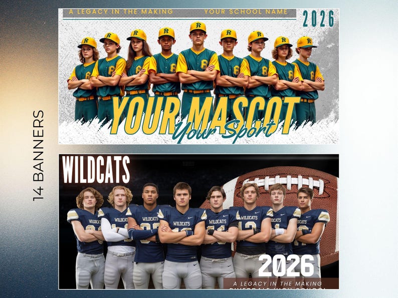 Sports Banner Canva Templates Bundle – 14 Editable Team Posters, Senior ...
