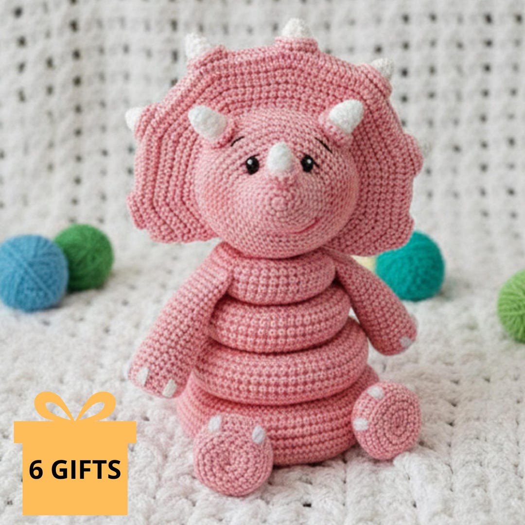 Baby Stacking Toy Triceratops Crochet Pattern - DIY |stillborn Gift ...
