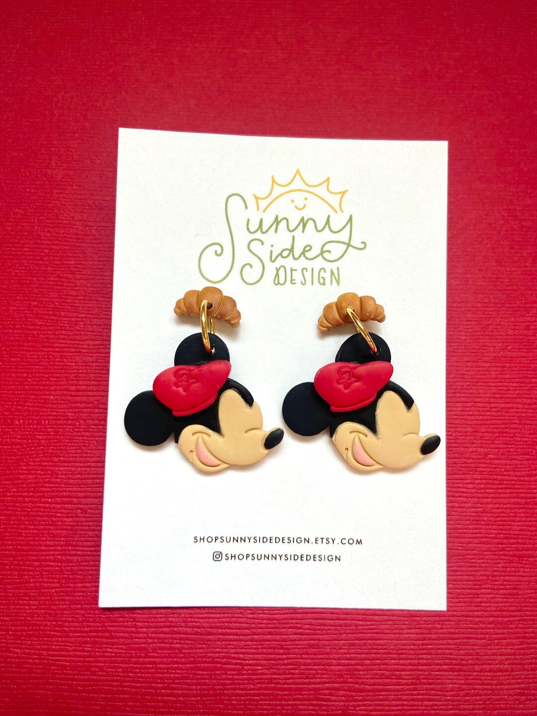 French Mickey Mouse Inspired Earrings | Handmade Polymer Clay ...