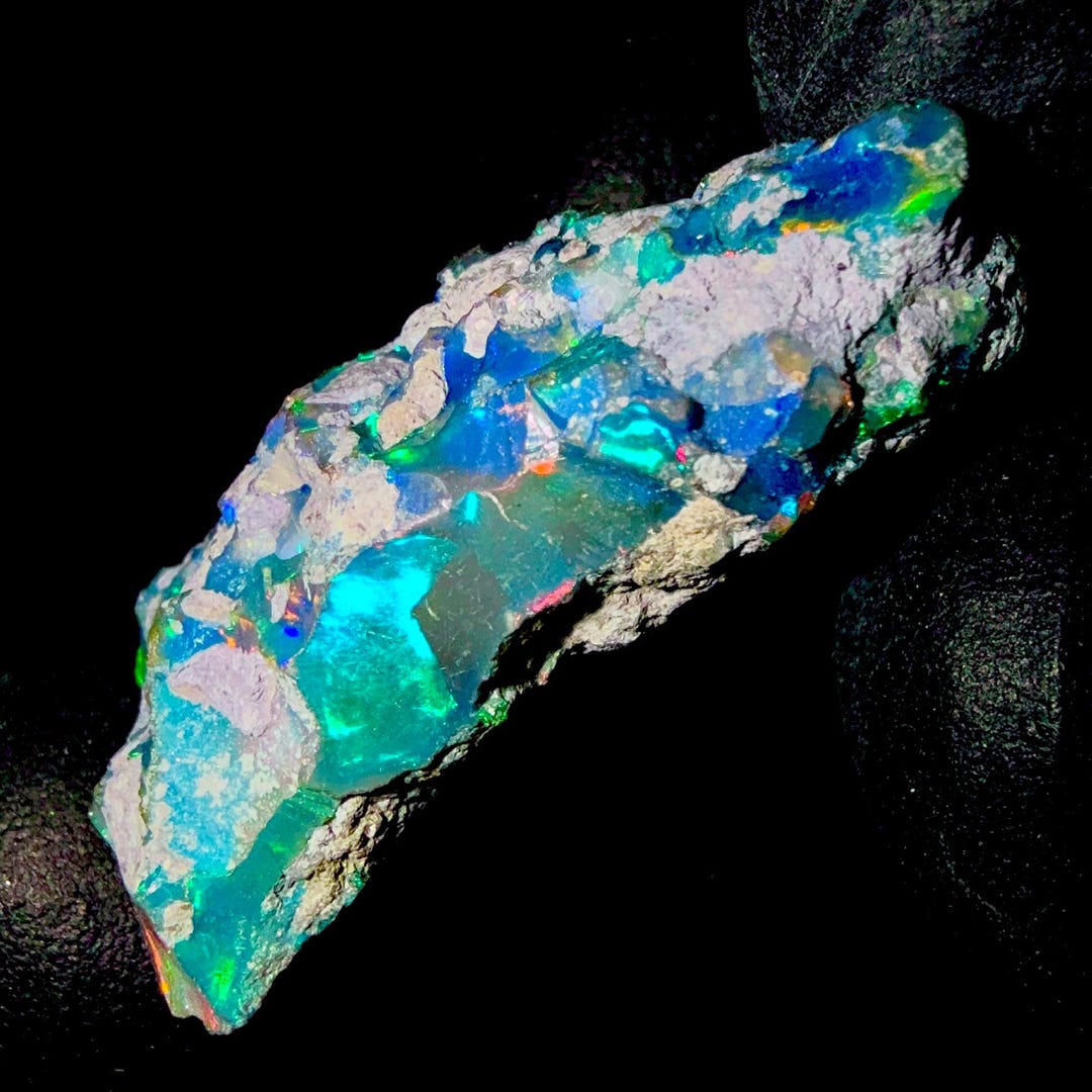 Natural Fire Opal Raw, Ethiopian Opal Raw, Opal, Natural Fire Black ...
