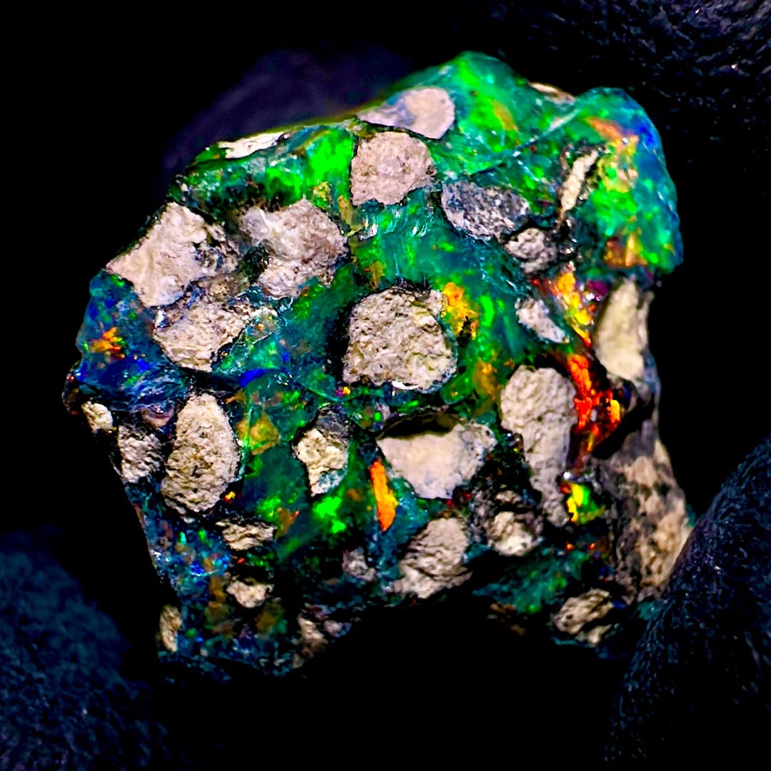 Natural Ethiopian Opal Black Fire Dry Cut Gem Grade Rough 7 Ct 15X11X9 ...