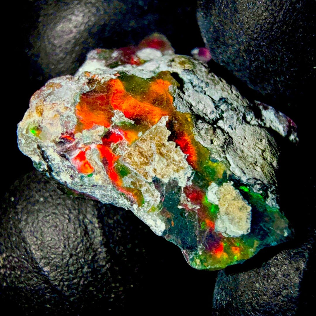 Opal Ethiopian Natural Rough Raw Stone With Fire 6.45 CT, 17x15x8 Mm - Etsy