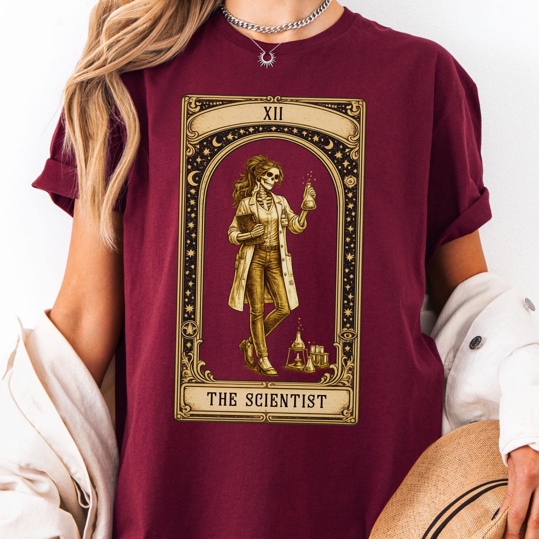 Female Scientist Tarot Card Women in Science Funny Tarot Style T-shirt ...