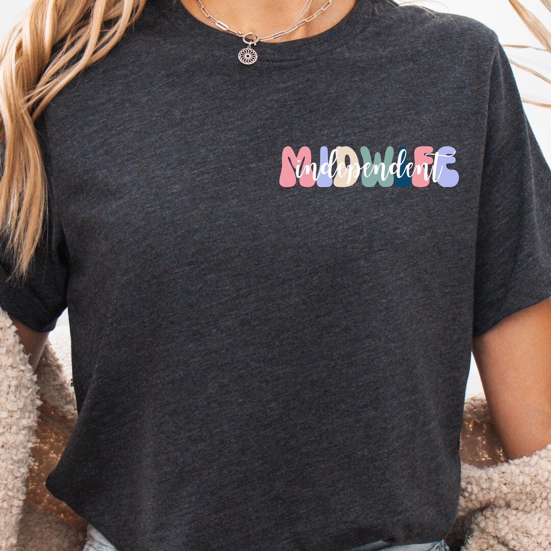 Independent Midwife 70s Retro Style T-shirt | Gift for Midwives ...