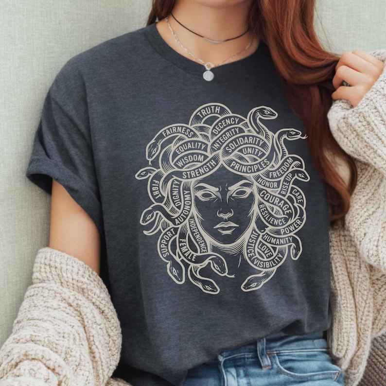 Vintage Medusa Feminist Tee | Retro Pop Art Empowerment Affirmations ...