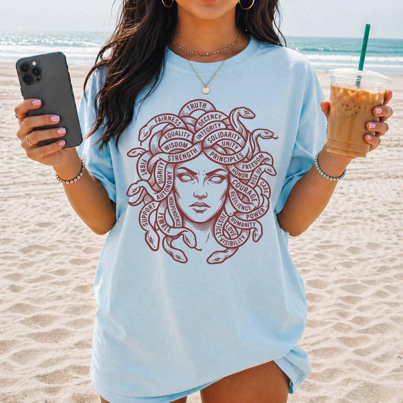 Vintage Medusa Feminist Tee | Retro Pop Art Empowerment Affirmations ...