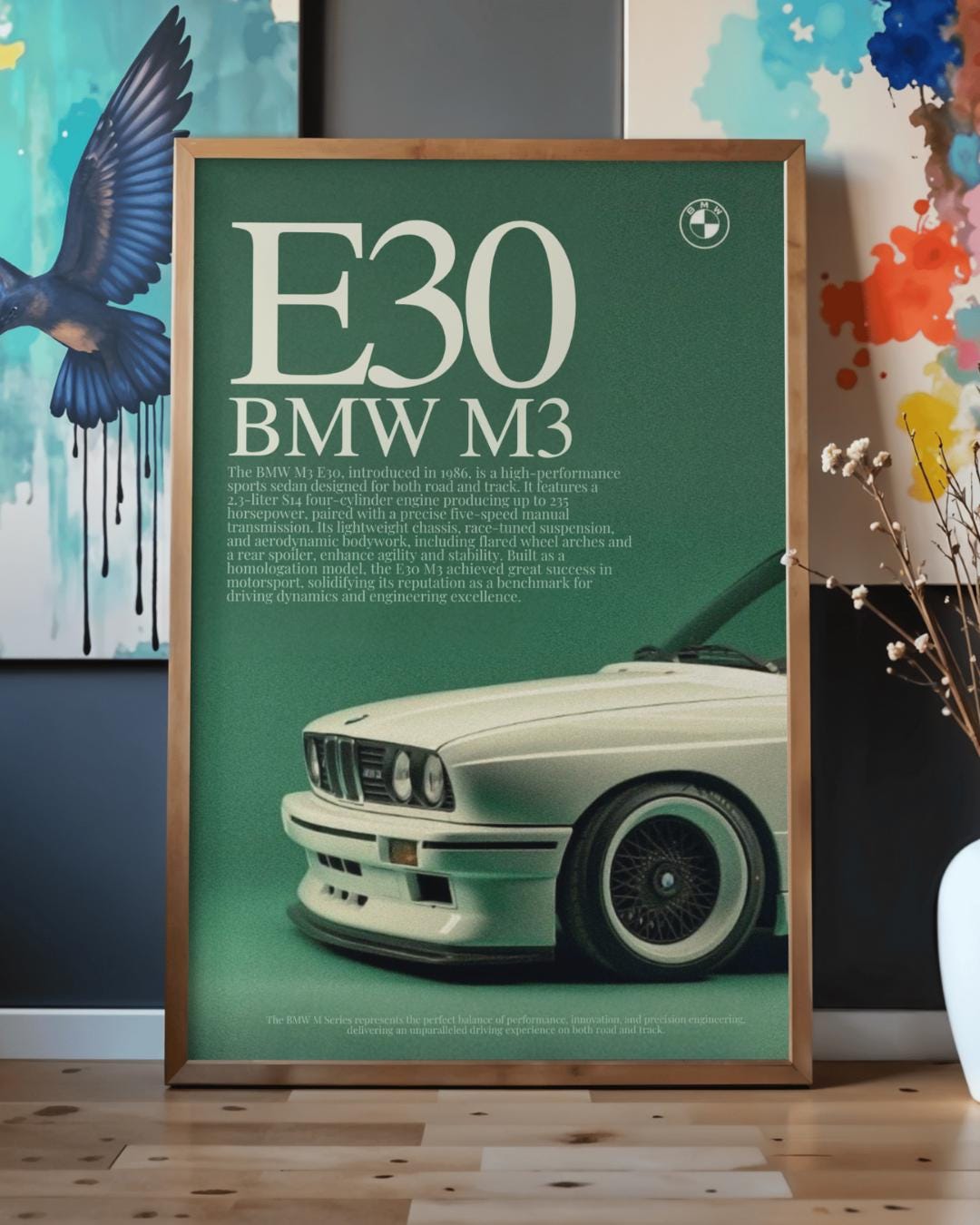 BMW E30 M3 Poster | Vintage Motorsport Wall Art (PDF Digital Download ...