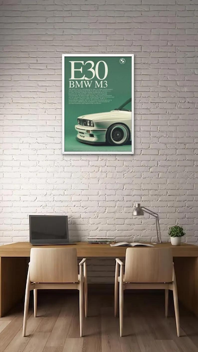 Bmw E30 M3 Poster + Nissan Silvia S14 Print Set | JDM Car Wall Art Pack ...