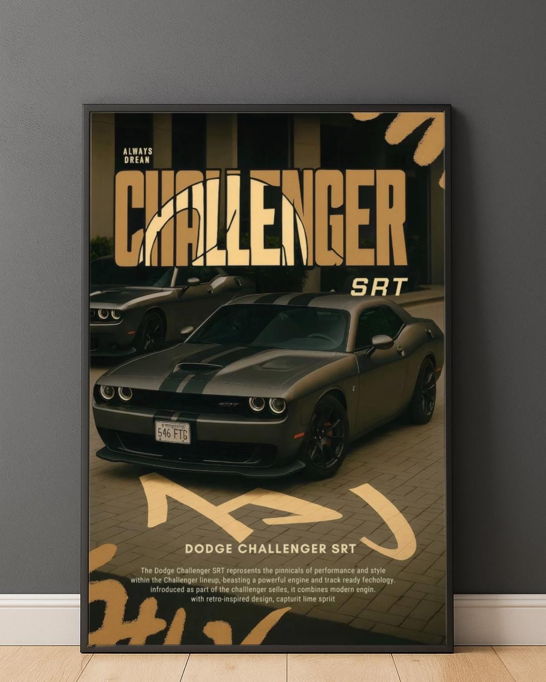 Dodge Challenger SRT Poster | Muscle Car Wall Art | American Car Print ...