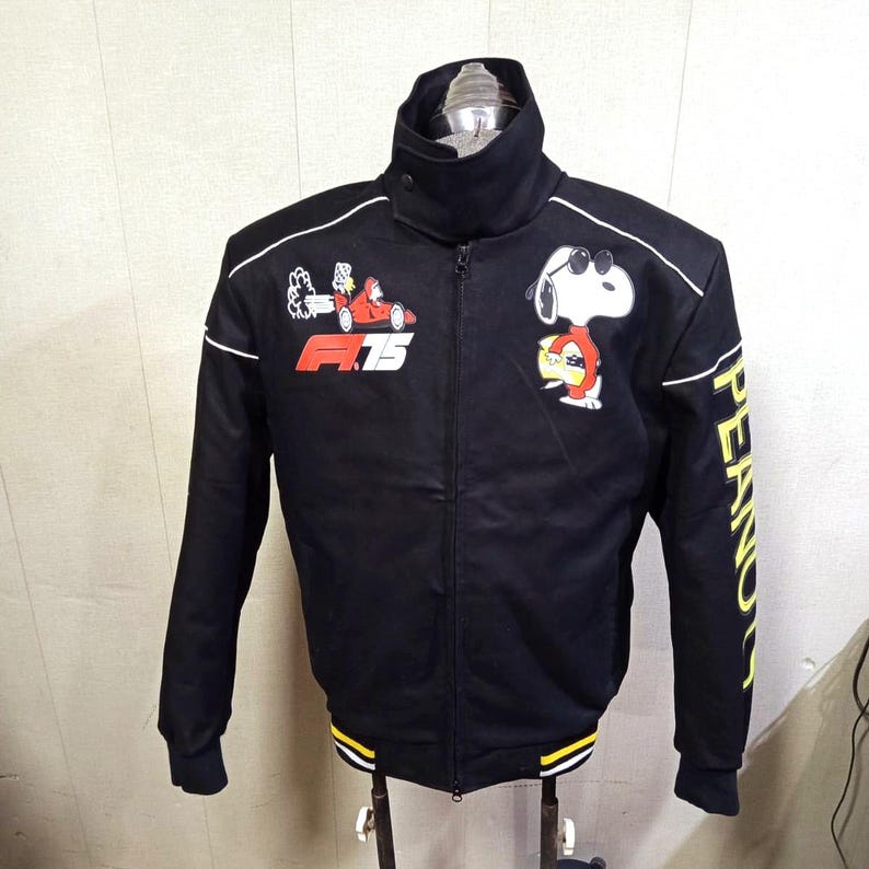 Handmade F1 X Peanuts Snoopy Racing Jacket: Pit Crew Cotton Unisex Coat ...