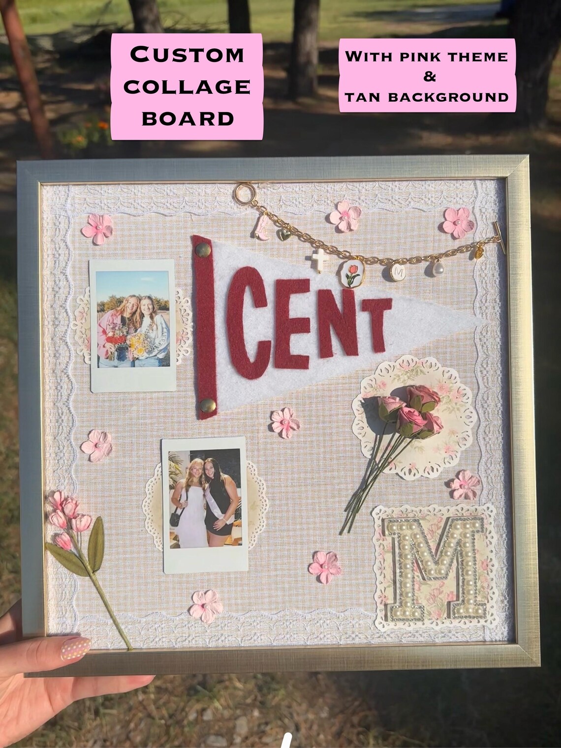 Custom Collage Board | Personalized Photo Board | Dorm Decor | Handmade ...
