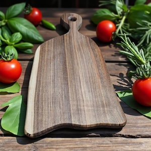 Live Edge Walnut Cutting Board| Paddle Style Kitchen Board - Etsy