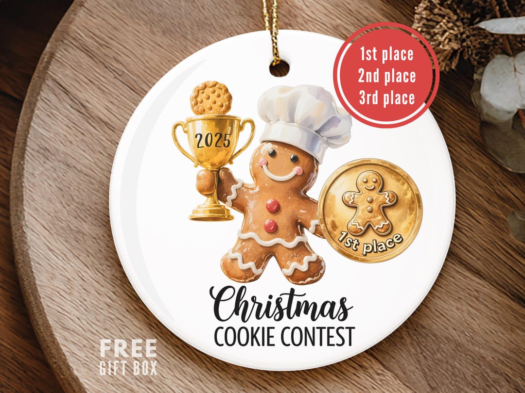 Christmas Cookie Contest Ornament • Gingerbread Man Trophy Award - Etsy