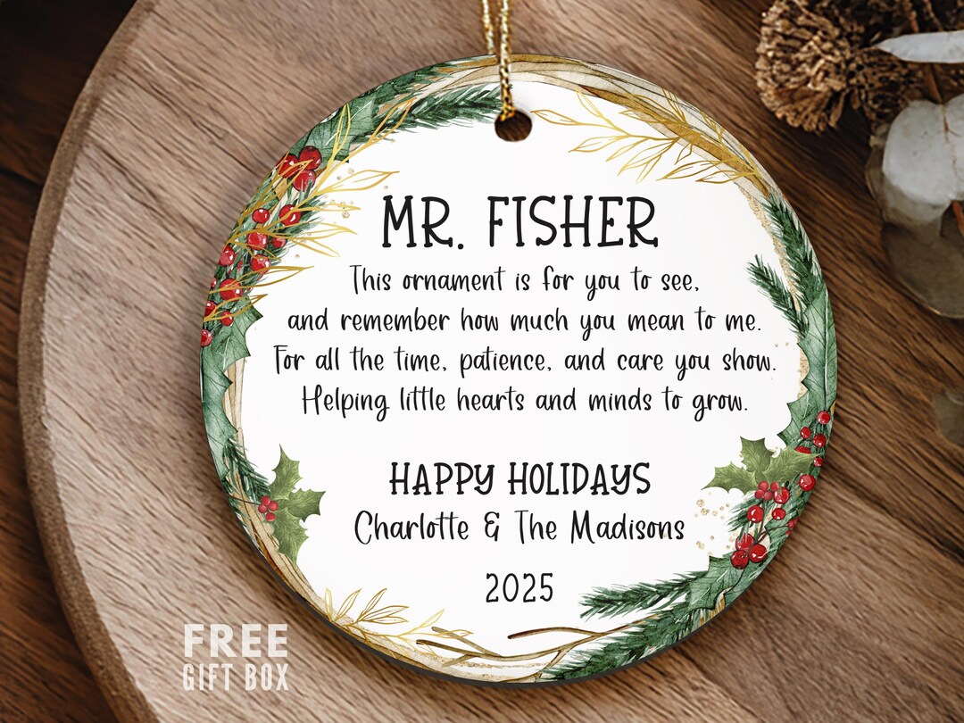 Personalized Teacher Ornament • Heartfelt Poem, Custom Keepsake - Etsy