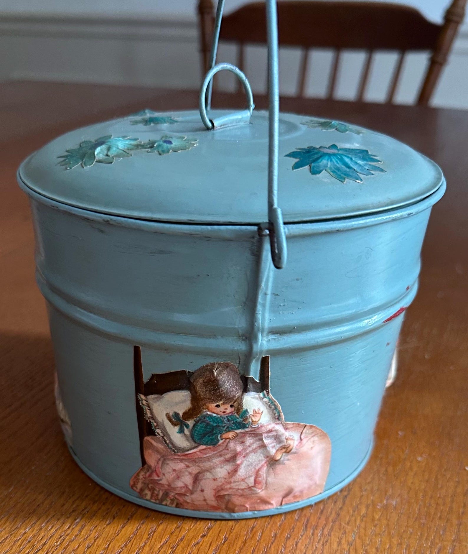 Vintage Hand Painted Tin - Etsy