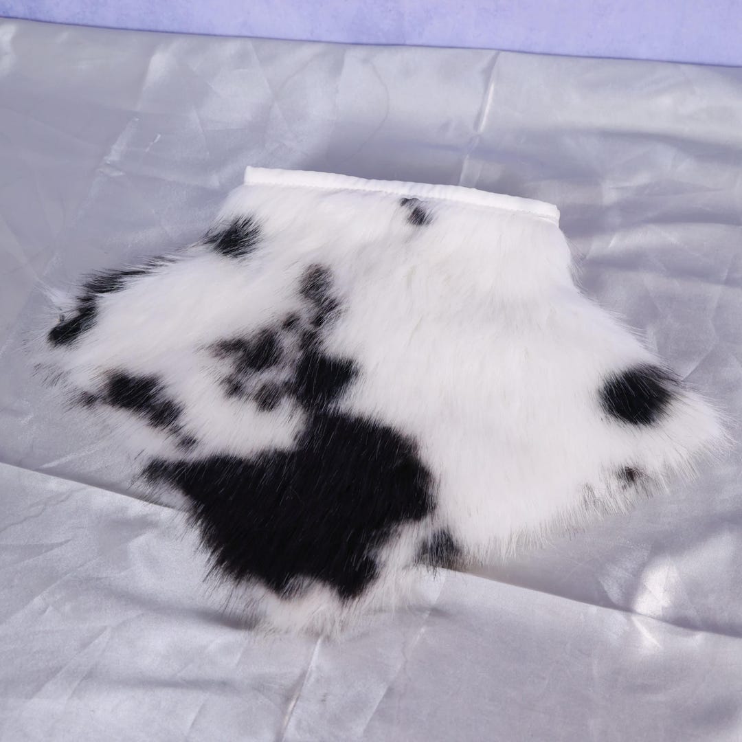 Cow Pattern Fursuit Neck Fur Soft Faux Fur Neck Piece Smooth Lining ...