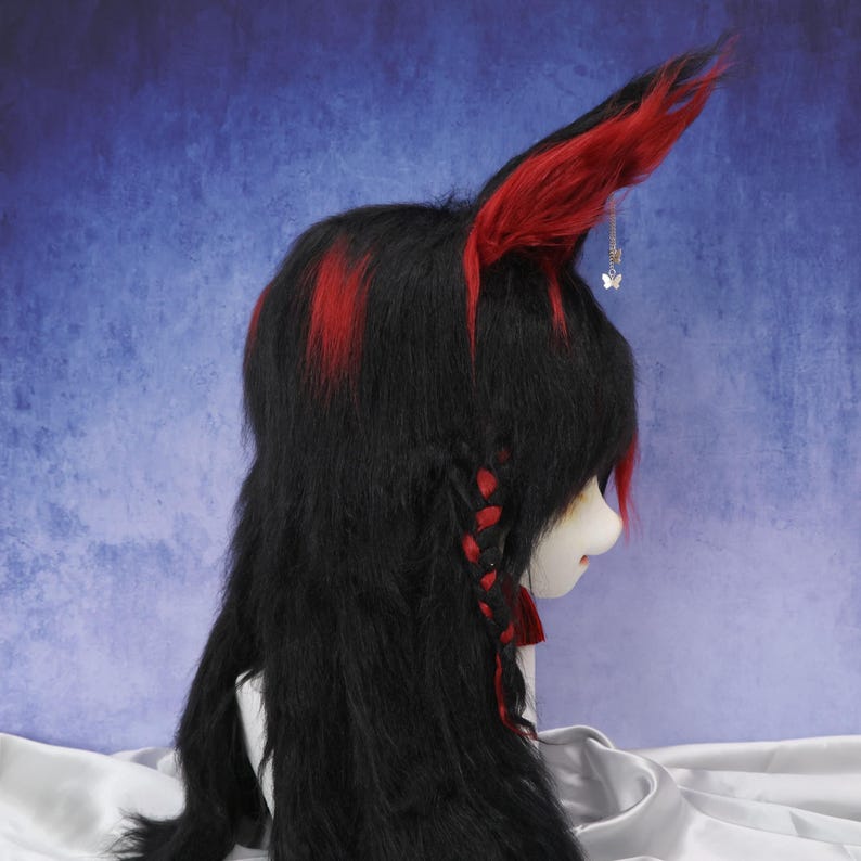 Handmade Fox Fursuit Head Red Black Hair Gold Follow Me Eyes One of a ...