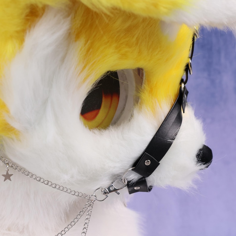 Handmade Fursuit Muzzle Harness Star Chain Charms Adjustable Snout ...