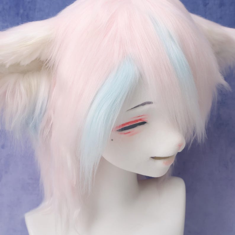 Pastel Fox Fursuit Head Pink Paw Gloves Handmade One of a Kind Kigurumi ...