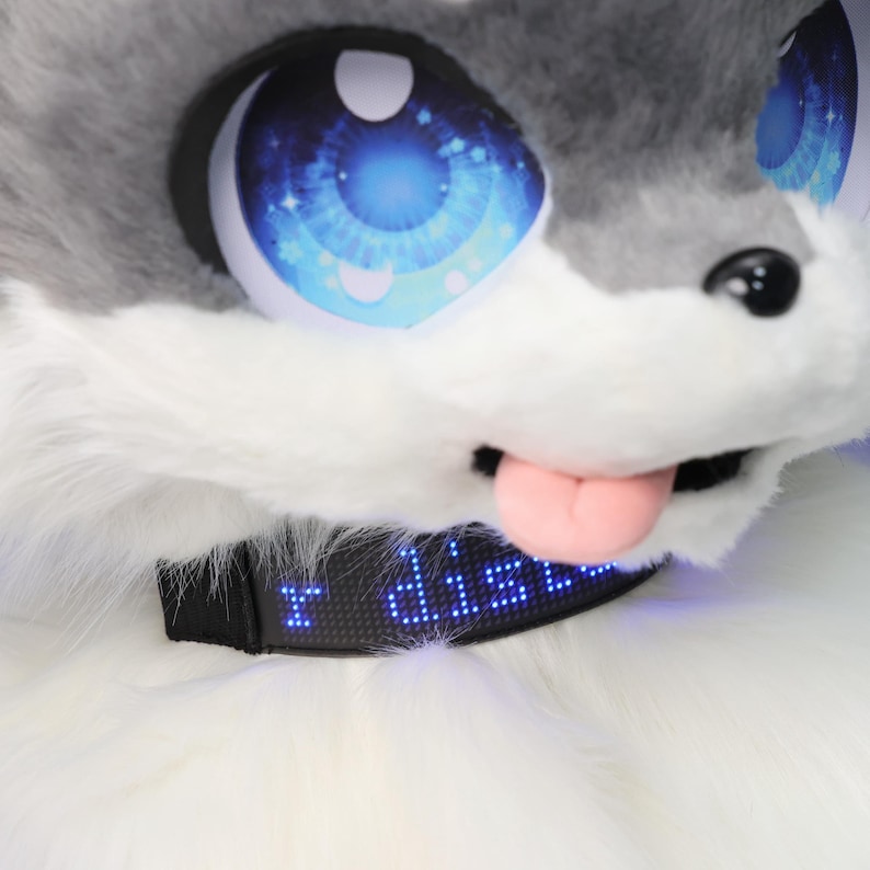 LED Collar Light up Neckband Rechargeable App Controlled Text Display ...