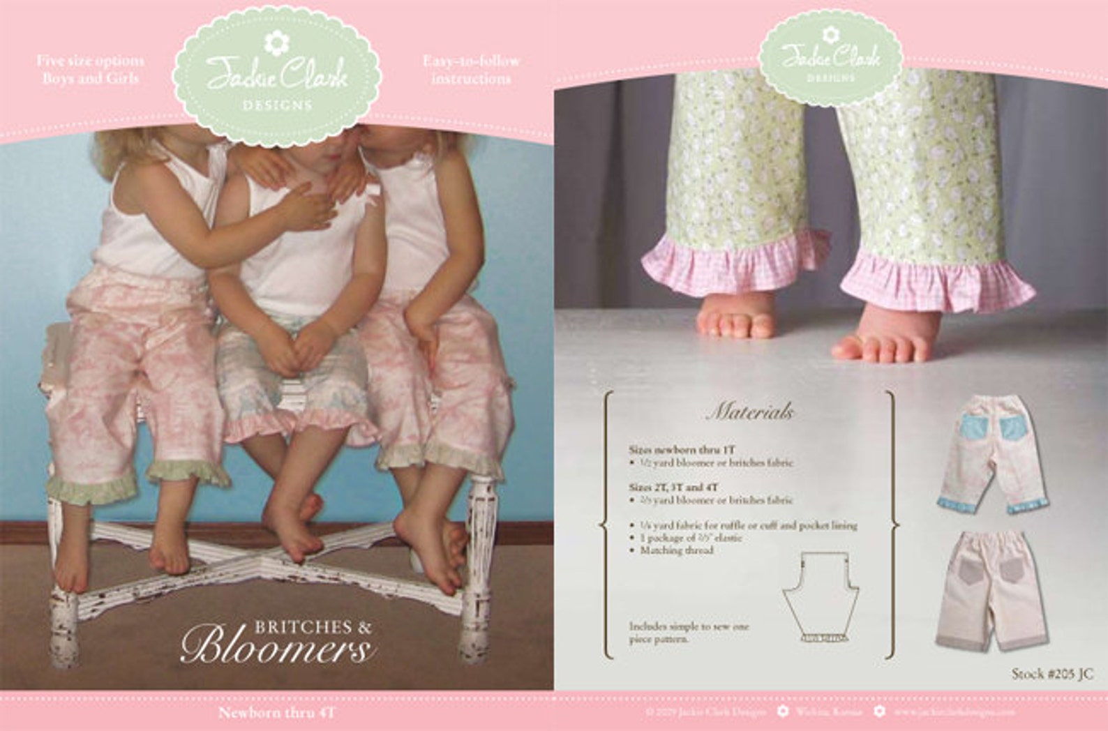Britches & Bloomers Sewing Pattern by Jackie Clark {includes Flower ...