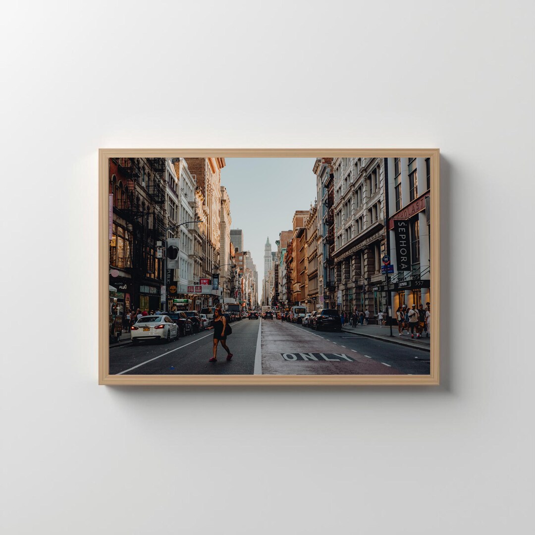 New York City SoHo Street Scene Poster – Urban Cityscape with ...