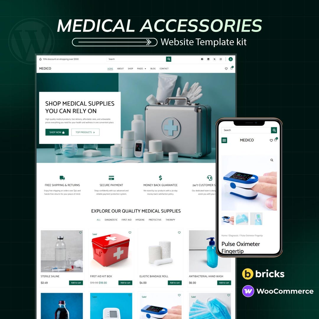 Medical Accessories Shop Wordpress Bricks Builder Template Kit ...
