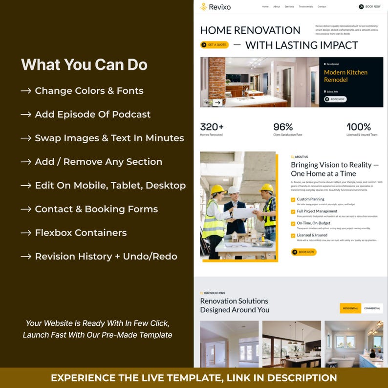 Home Renovation Wordpress Bricks Builder Landing Page Template ...