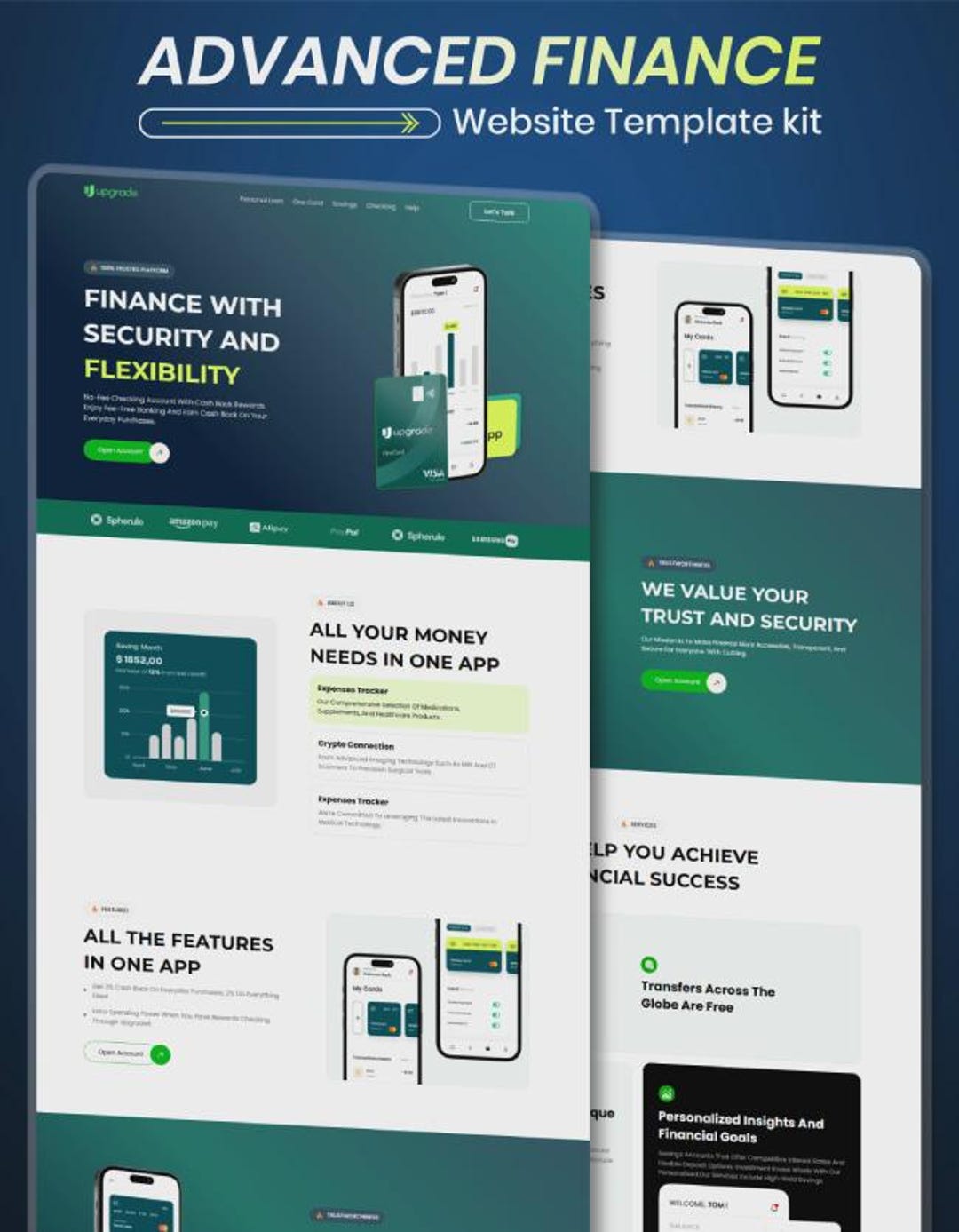 Finance Management Bricks Builder Wordpress Landing Page Template ...