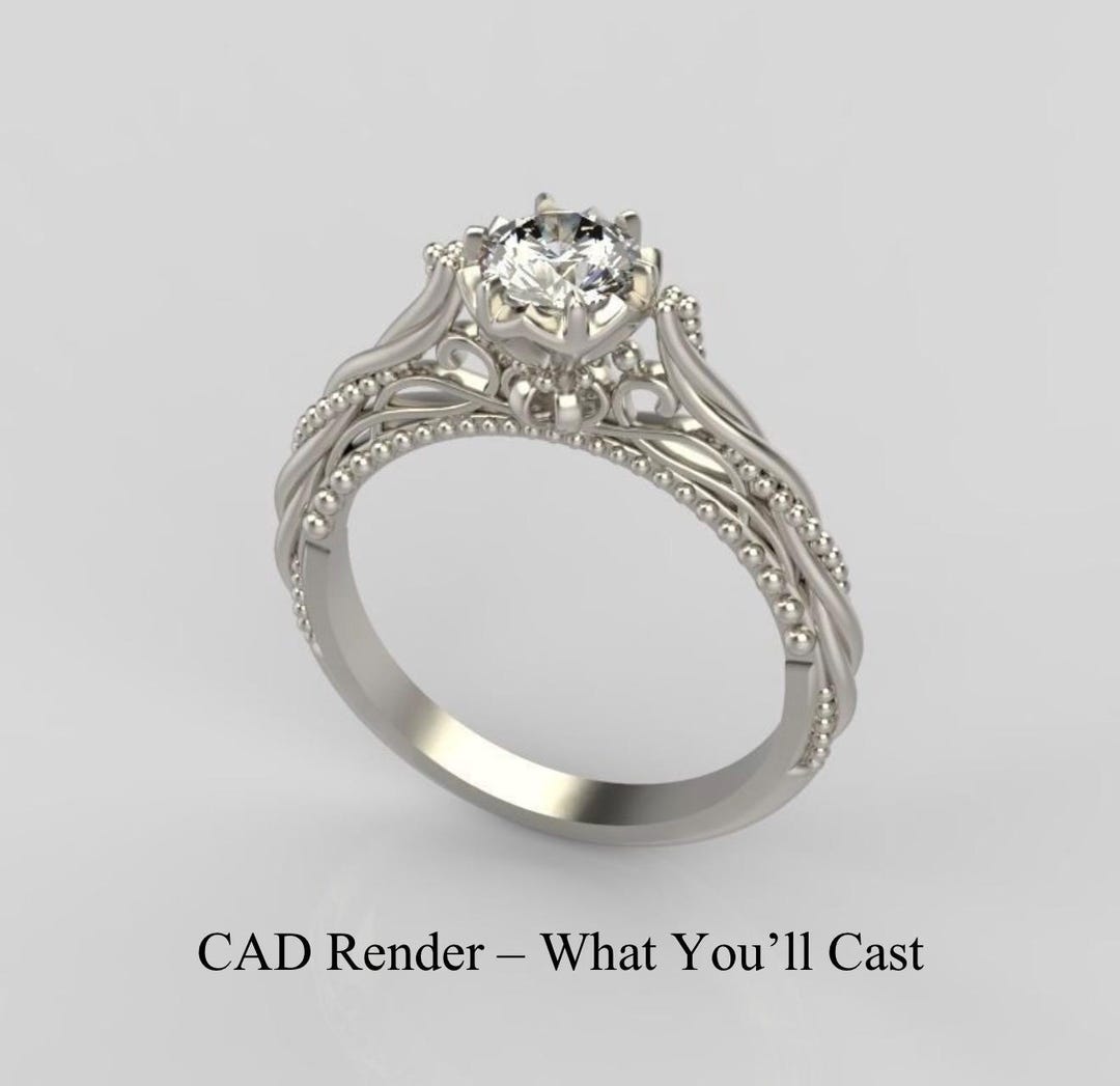 Vintage Engagement Ring for Lost Wax Casting Jewelry / Castable Resin ...