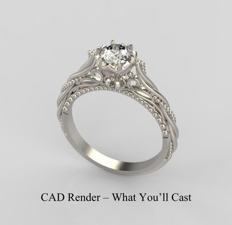 Vintage Engagement Ring for Lost Wax Casting Jewelry / Castable Resin ...