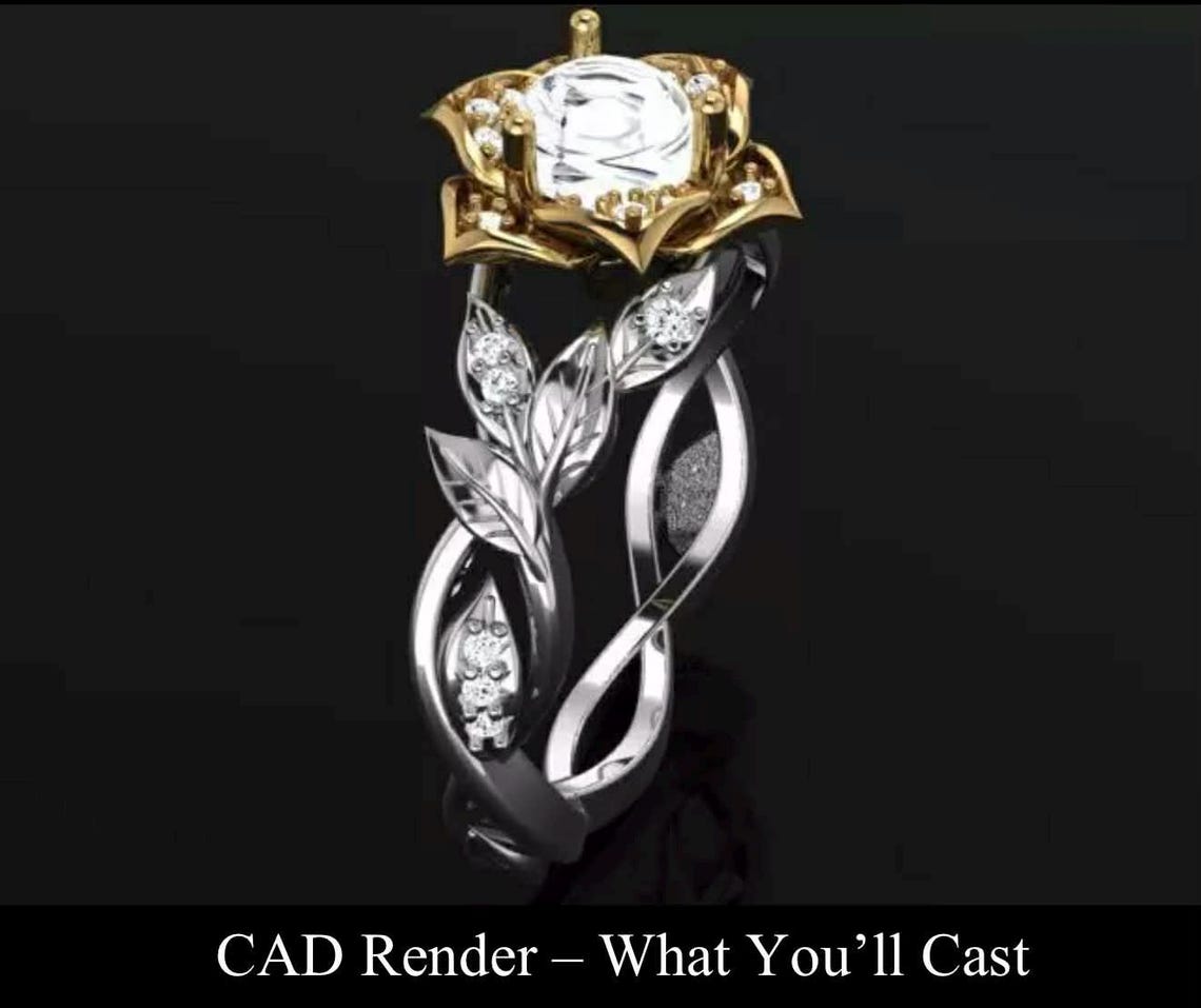 Floral Vine Ring for Lost Wax Casting Jewelry / Castable Resin Ring ...