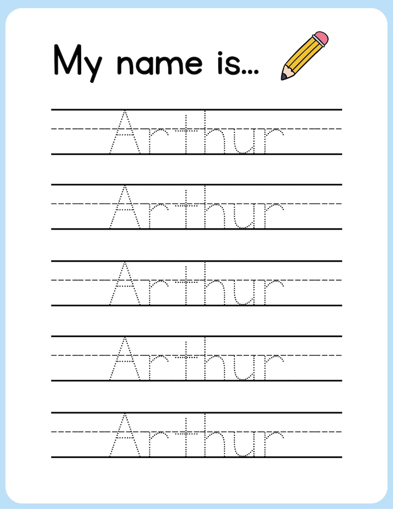 Personalized Name Tracing Worksheet | Printable, Editable (digital ...
