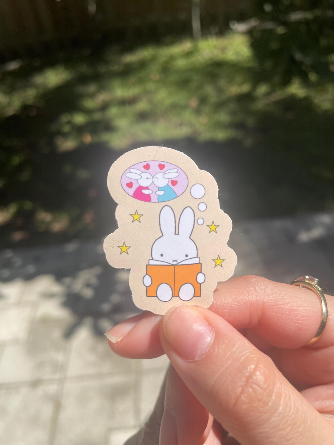 Miffy Sticker - Reading Bunny Waterproof Vinyl Decal - Etsy