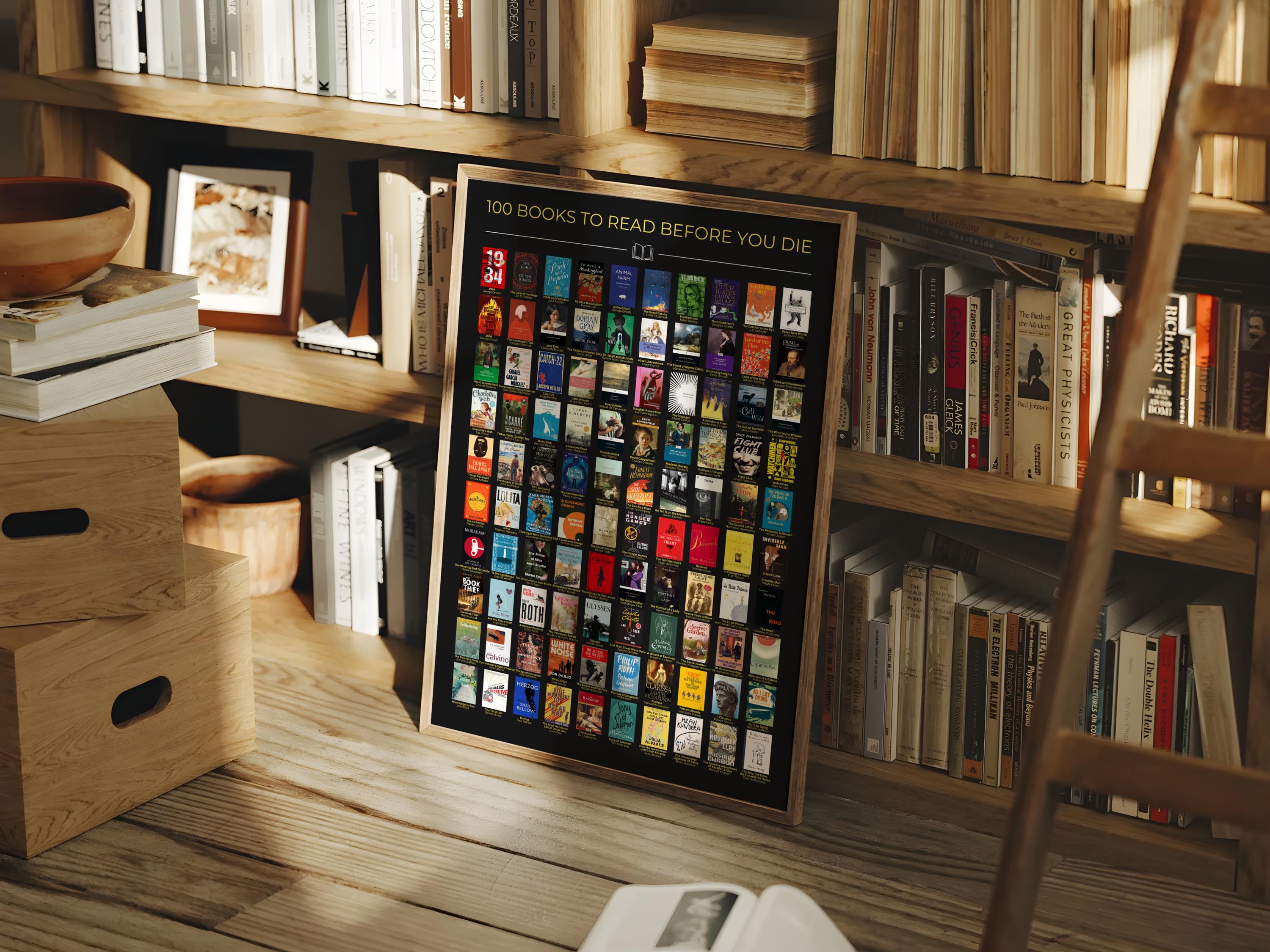 100 Books to Read Checklist Poster: Classic Literature Tracker (digital ...