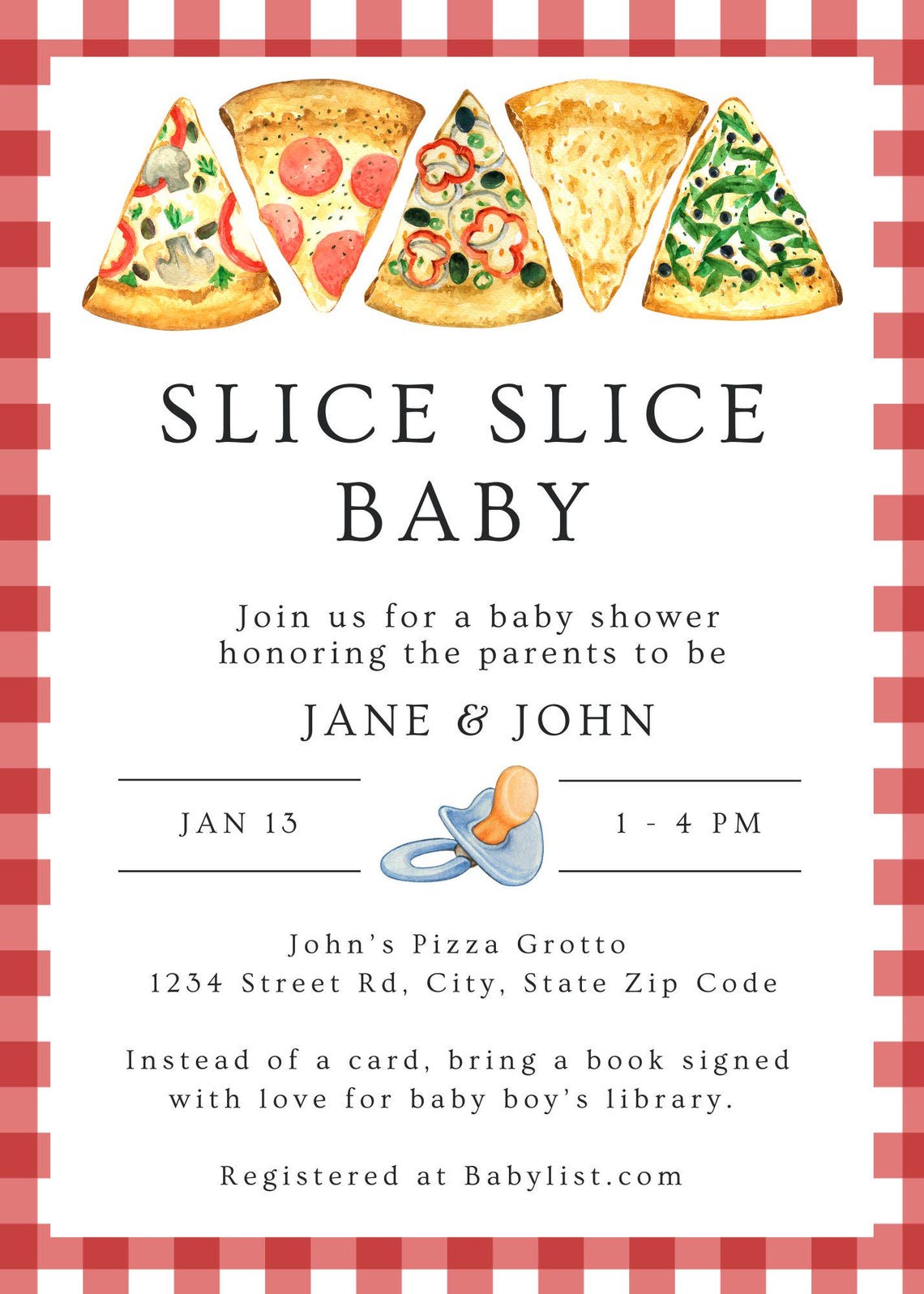 Pizza Baby Shower Invitation - Etsy