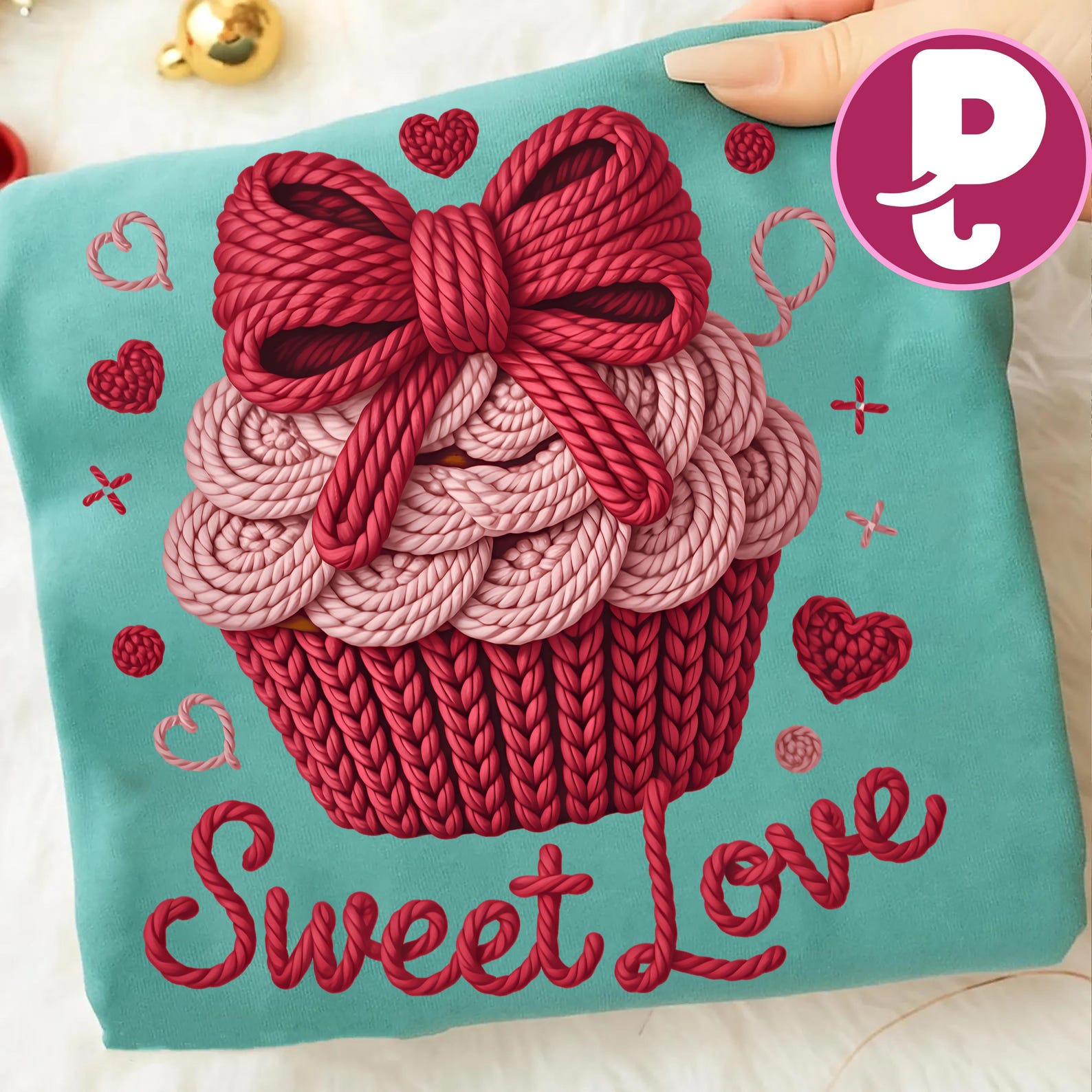 Diseños de sublimación de muffins de hilo sintético para el Día de San ...