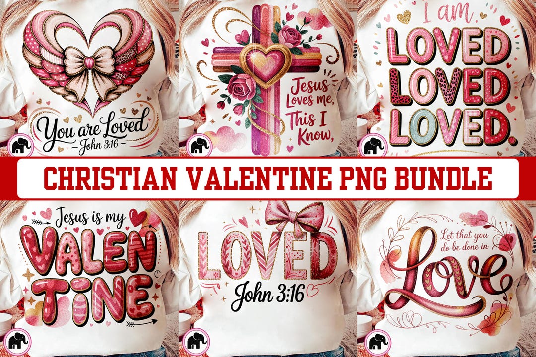 Valentine PNG Christian Bundle: Jesus Pink Religious Designs (digital ...