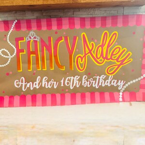 Fancy Nancy Inspired Birthday Banner! Handpainted on Thick Kraft Paper ...