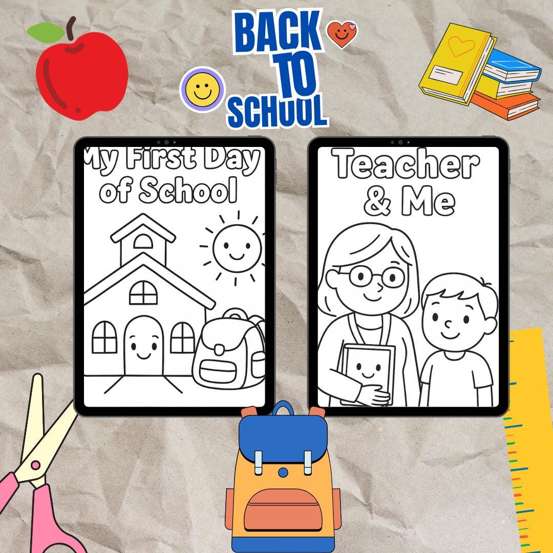 Back to School Coloring Pages for Kids | Pre-k to 1st Grade Printable ...