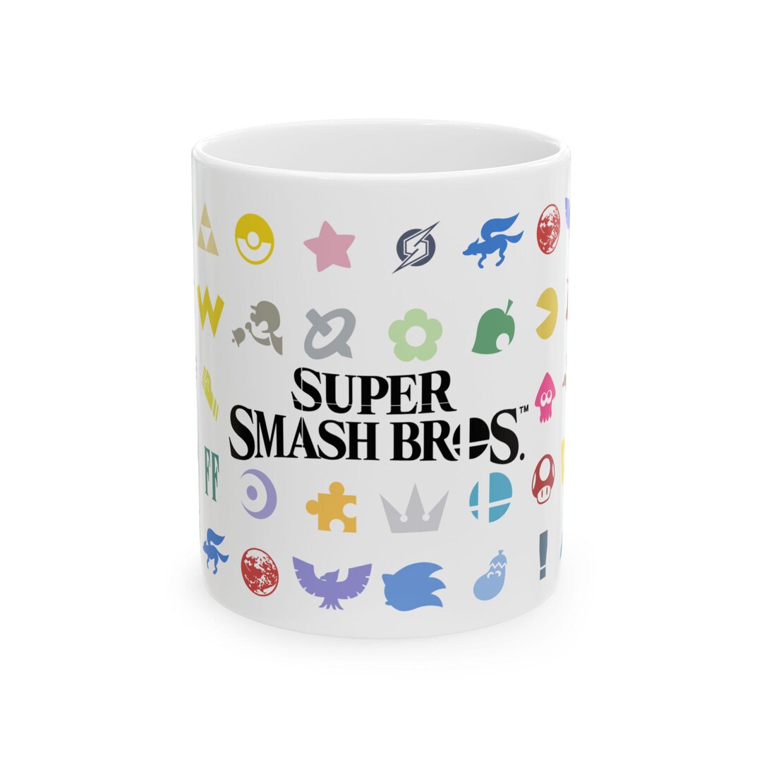 Smash Bros Gamer Mug - Character Logo Design | Gift for Geek Gamers ...