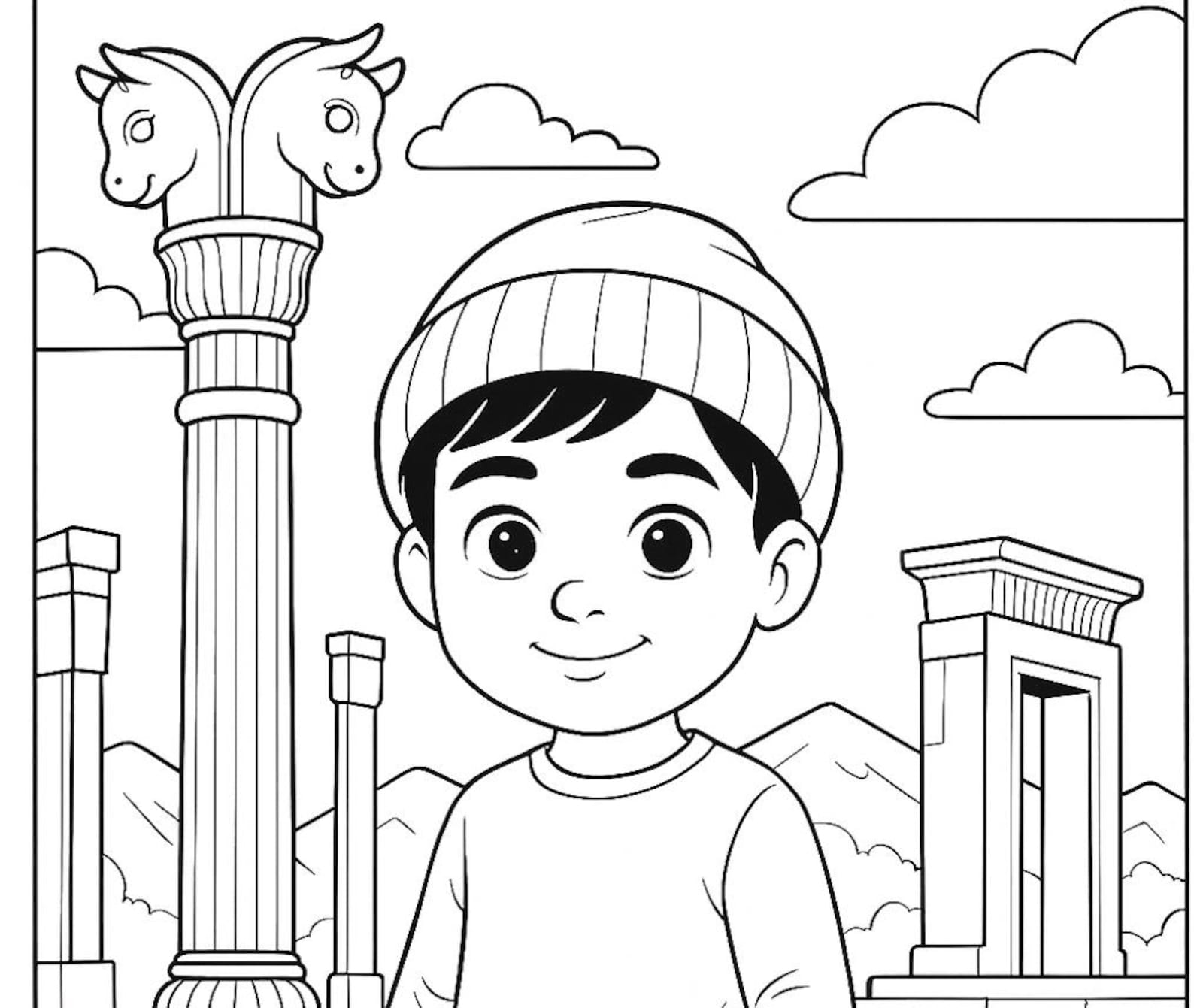 Persian Kid & Persepolis Coloring Pages – Digital Download - Etsy