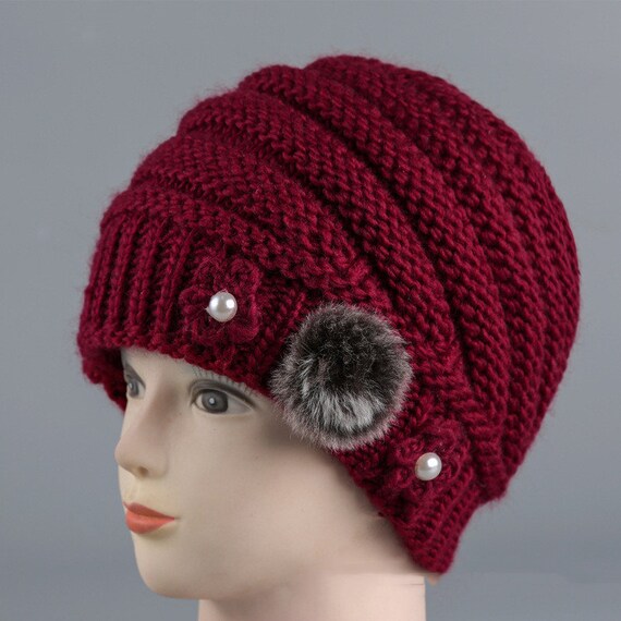 Women's Hat Winter Hat Wool Hat Knitted Woolen Hat Fashion - Etsy
