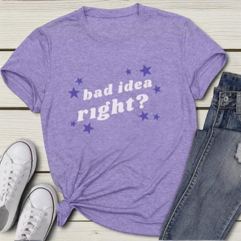Olivia Rodrigo Inspired Tee | Bad Idea Right? T-shirt | Y2K Graphic Tee ...