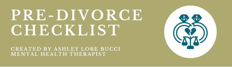 Pre-divorce Checklist - Etsy