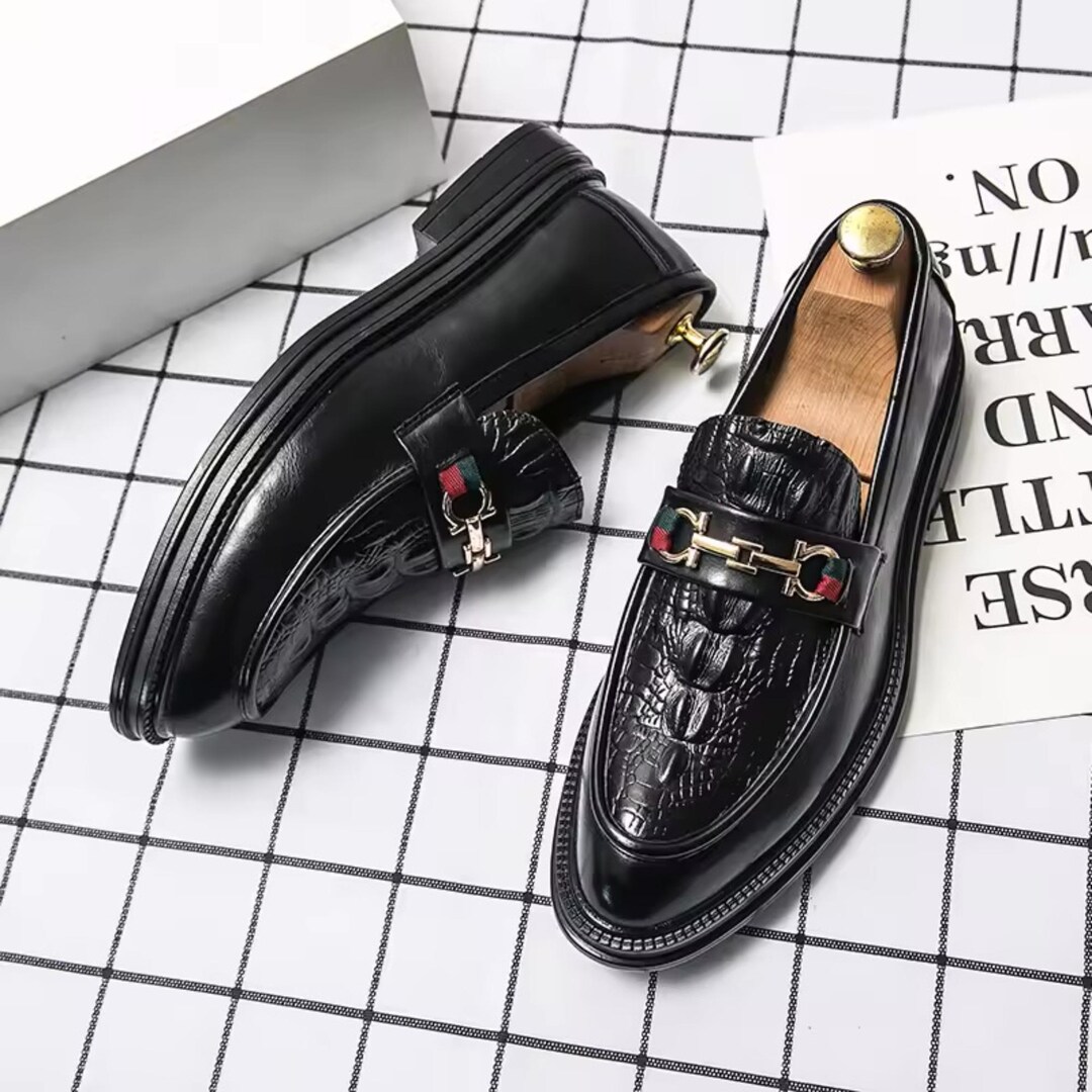 Men's Dress Shoes Formal Designer Comfortable Embossed Leather Luxury ...