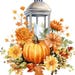 Fall Pumpkin Clipart Bundle – Autumn Wreath & Floral Harvest PNG ...